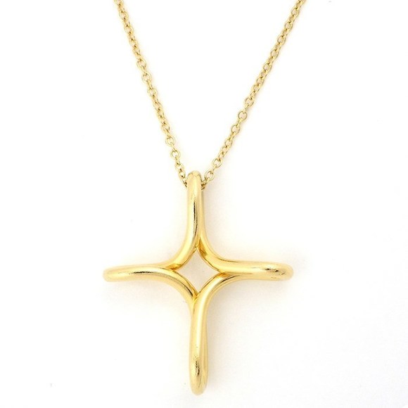 Tiffany & Co. | Jewelry | Tiffany Infinity Cross Necklace Yellow Gold ...